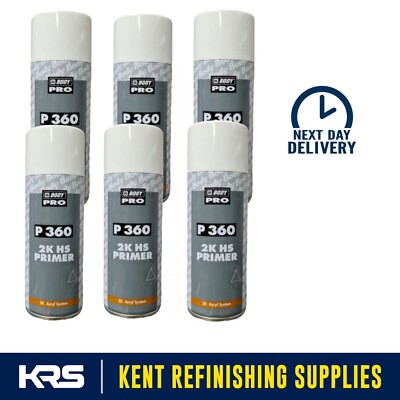 HB Body 360 2K High Build Primer Aerosol 400ml (White) X6 Cans | eBay UK