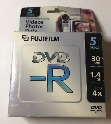 Fujifilm DVD-R Discs Camcorder 1.4 GB 30 Min 4X 5 Pack Box UB | eBay