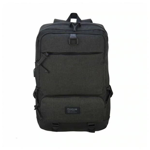 Firetrap (USB Post) Backpack - Black | eBay