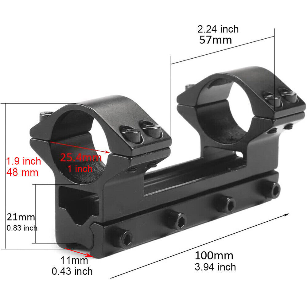 Rifle Scope Mount 3/8 inch 11mm Dovetail Rail 1 inch 25.4mm ring Medium ...