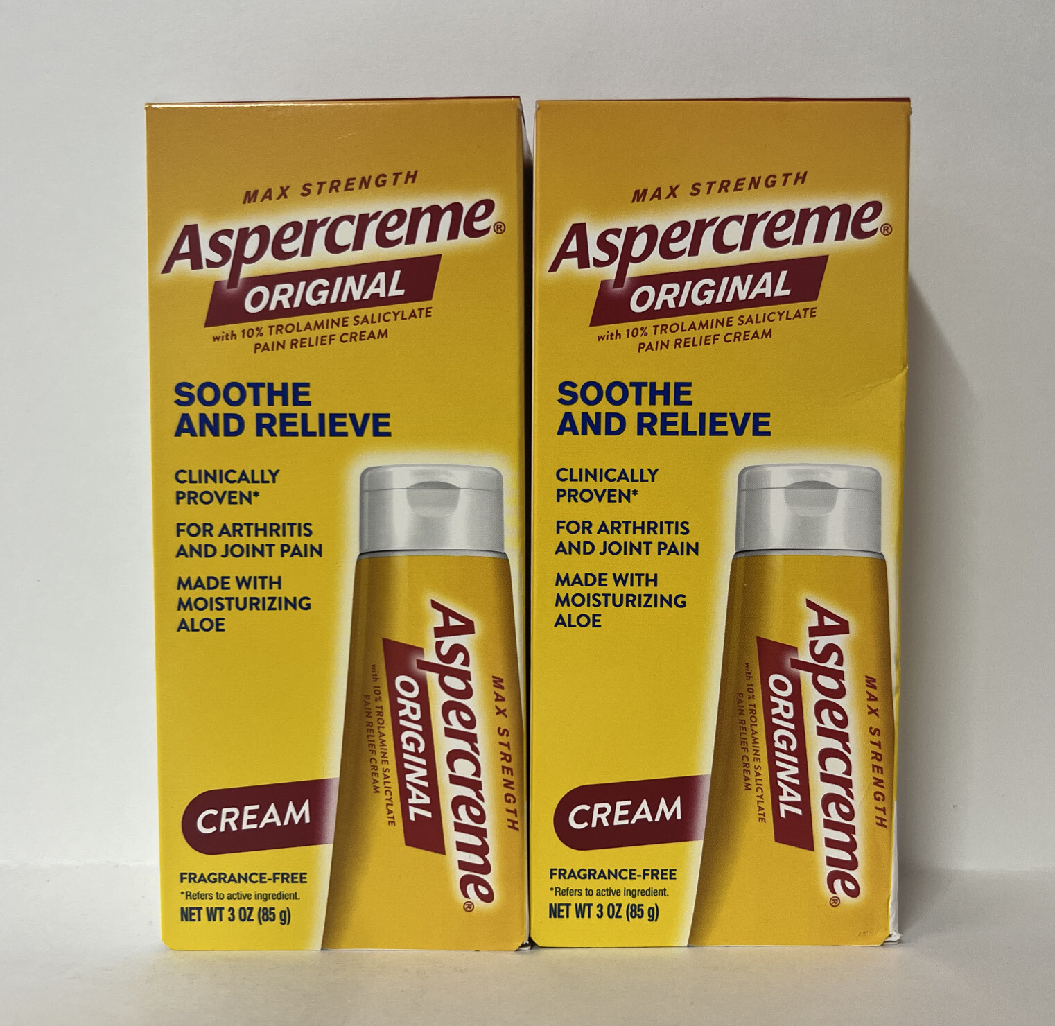 (2) Aspercreme Max Strength Fragrance Free Original Pain Relief Cream ...
