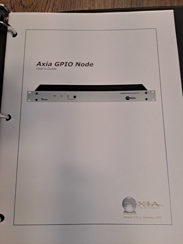 Various Telos Axia manuals in binder | eBay
