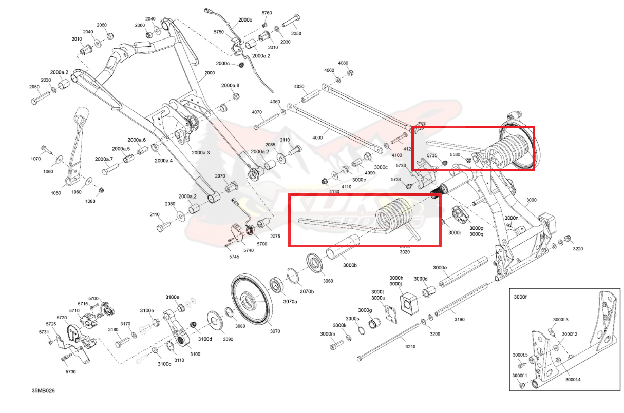 SKI-DOO REAR SUSPENSION TORSION SPRINGS (US4-3) | eBay