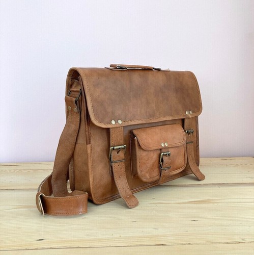 Jambo Men's Genuine Vintage Leather Messenger Mack book Shoulder Laptop ...