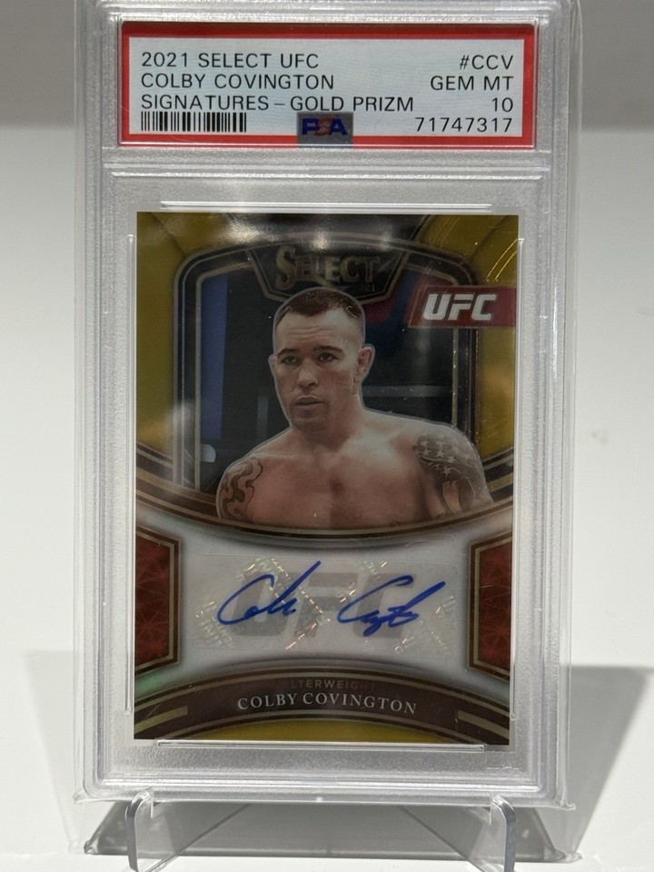 2021 Panini Select UFC Signatures Gold /10 Prizm Colby Covington Gem MT ...