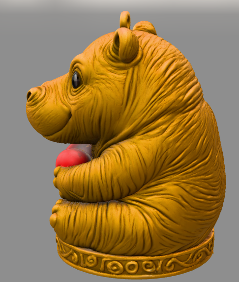 Cute Rhino with Heart – STL File for 3D Printing - Rhino pendant for 3D ...
