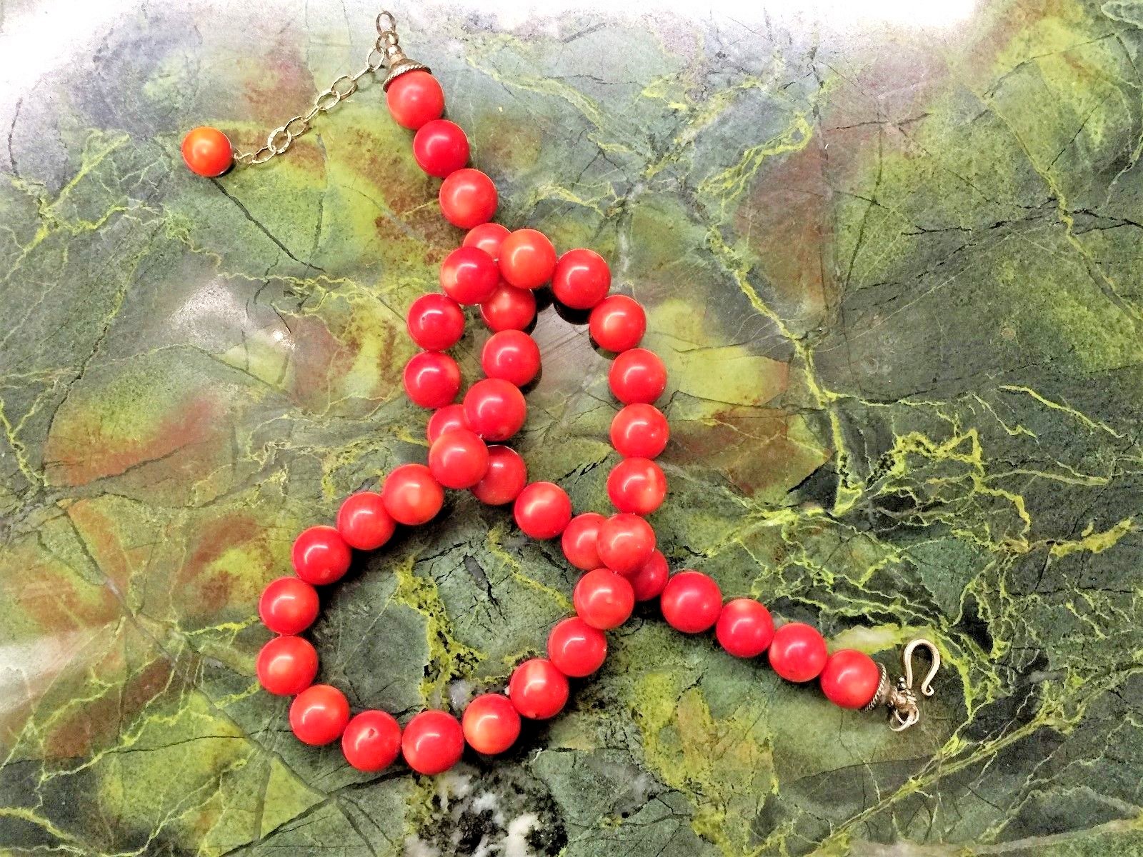 BEAUTIFUL VINTAGE CHINESE NATURAL CORAL NECKLACE 18"L BEAUTIFUL COLOR ...