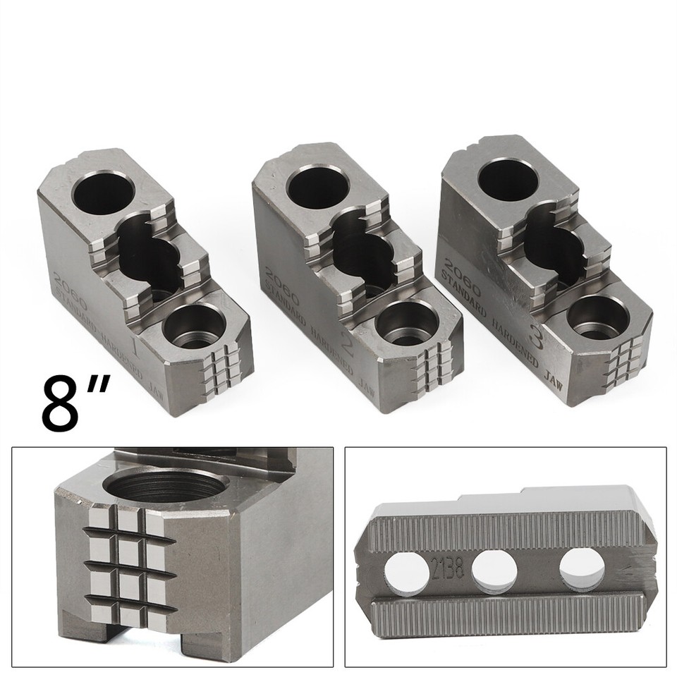 3Pcs 8 Inch Lathe Chuck Serrated Steel Hard Chuck Jaw For Kitagawa ...