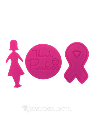 Breast cancer awareness think pink cookie embosser lady cutter cancer ...
