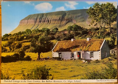 Irish PC THATCHED COTTAGE Yeats Country BEN BULBEN Sligo Ireland John ...