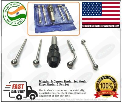 Wiggler & Center finder Set Work Edge Centre Finding align 5 Pcs (USA ...