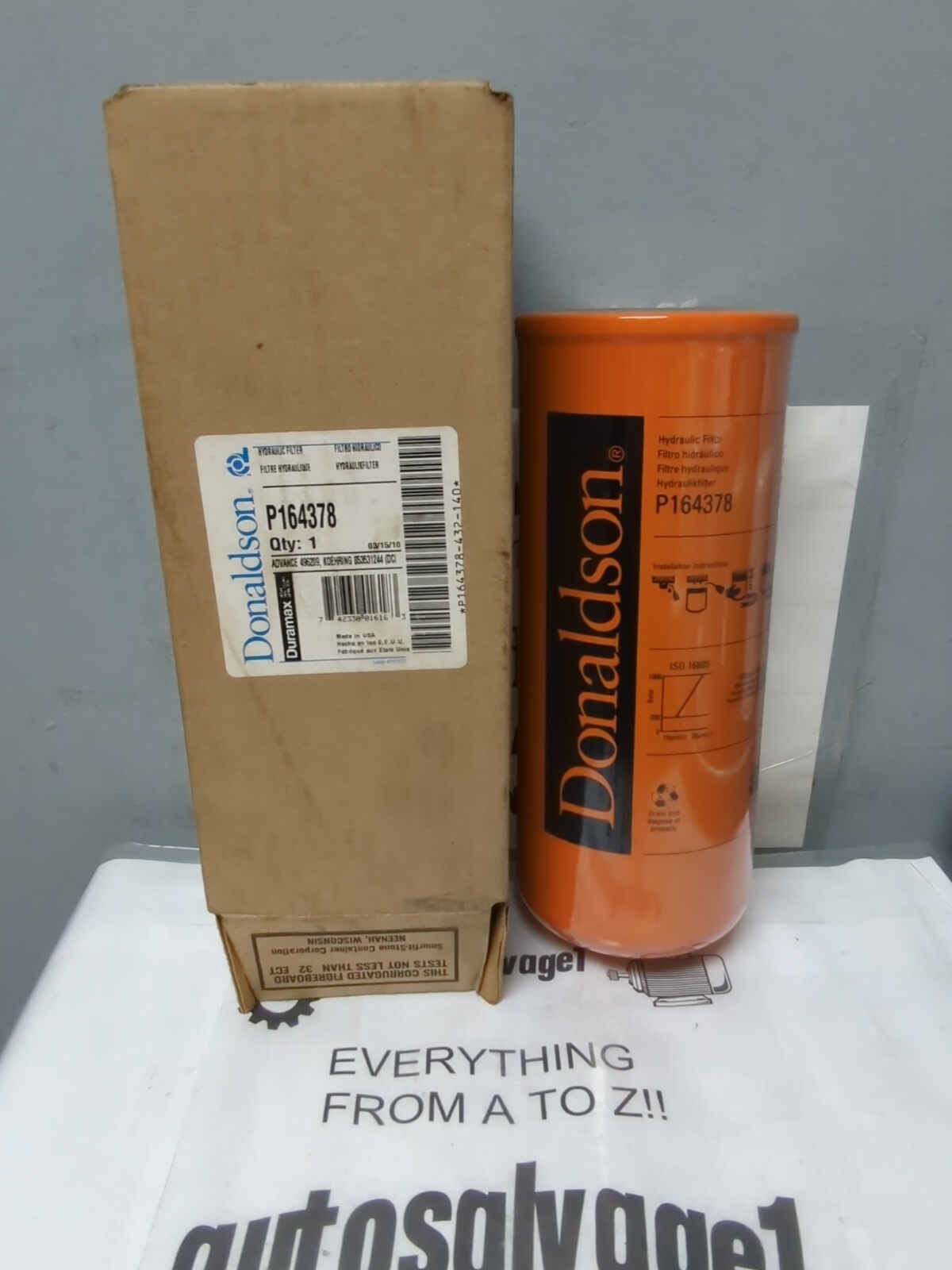 DONALDSON,P164378,DURAMAX HYDRAULIC FILTER | eBay