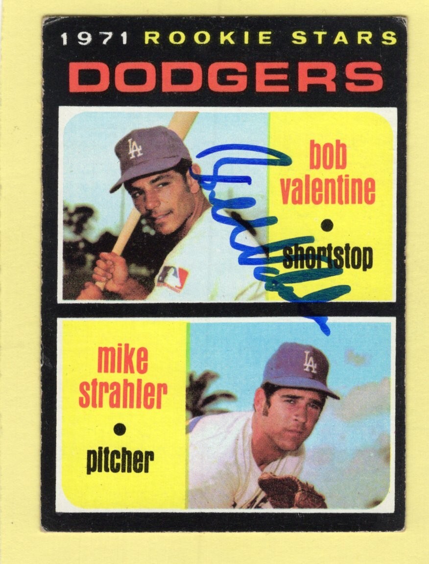 Autographed Bob Valentine 1971 Topps #188 Dodgers Rookie Free shipping ...