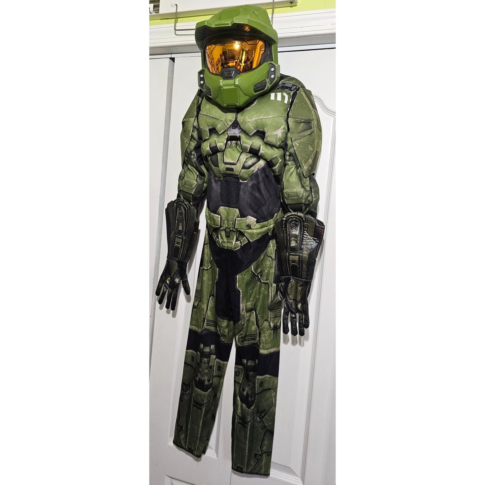 Kids Halo Master Chief Deluxe Muscle Costume Helmet M… - Gem