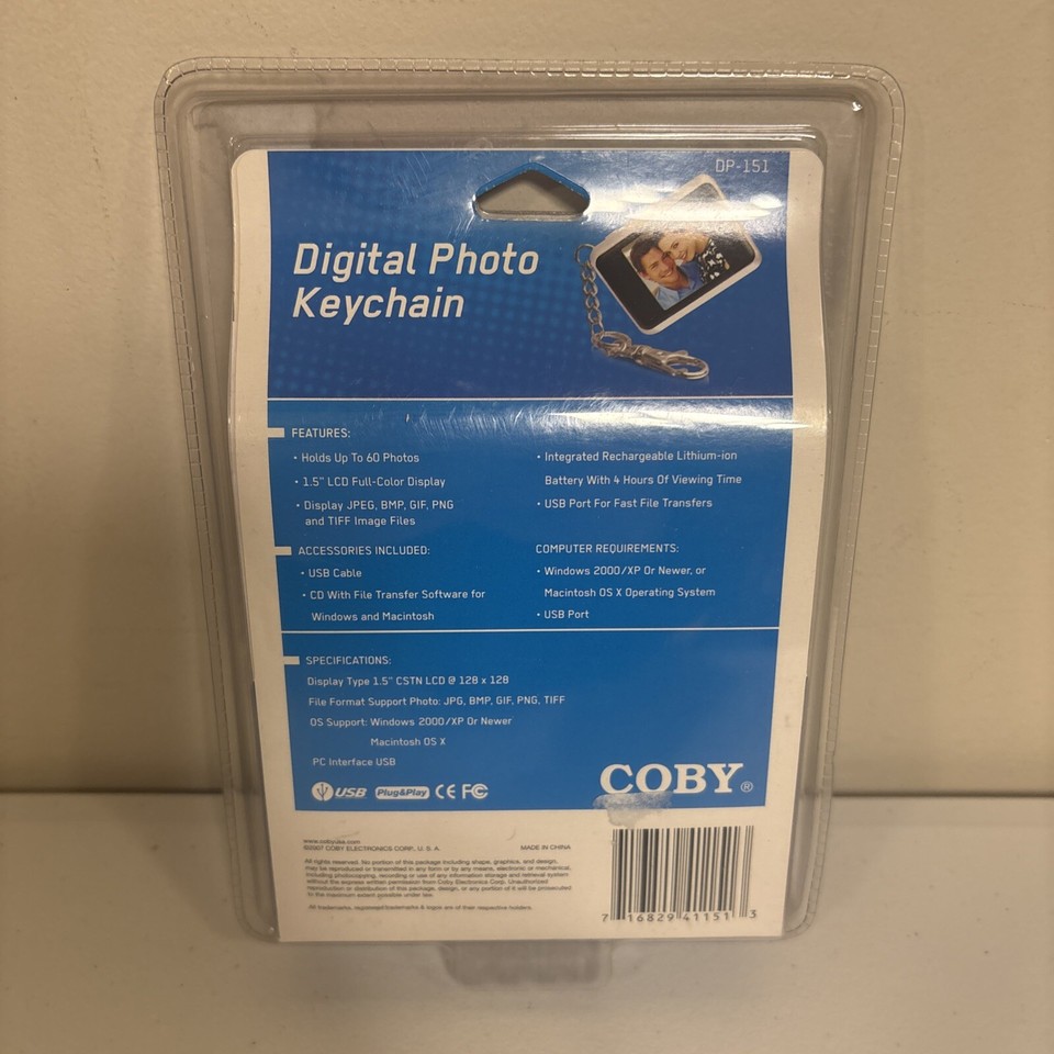 Coby Digital Photo Keychain 60 Photos Dp-151 NEW 716829411513| eBay