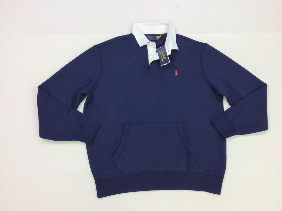 Polo Ralph Lauren Men Classic Fit Hybrid Fleece Rugby Shirt Sweater ...