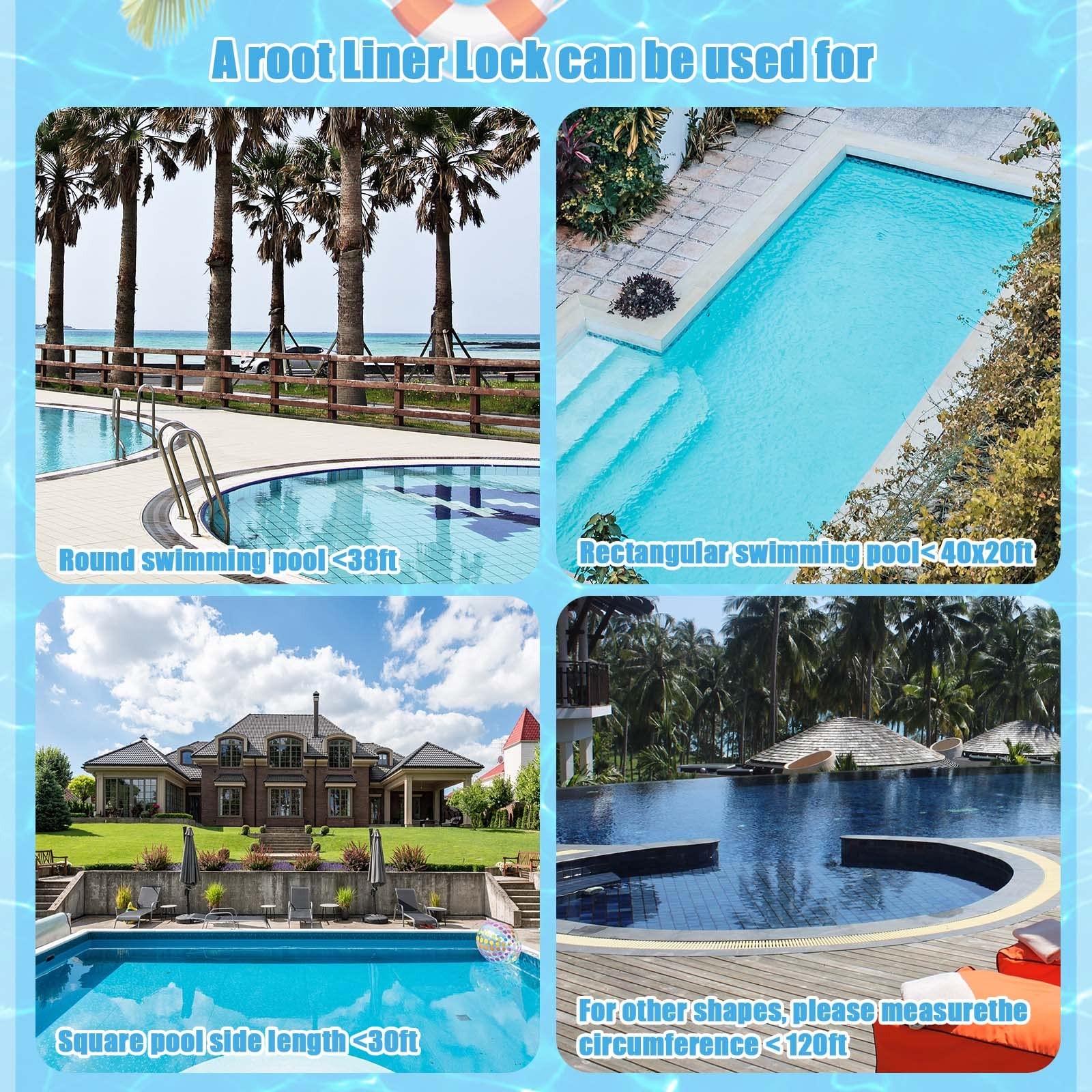 Roll Pool Bead Lock,Pool Liner Lock for Above-Ground & In-Ground ...