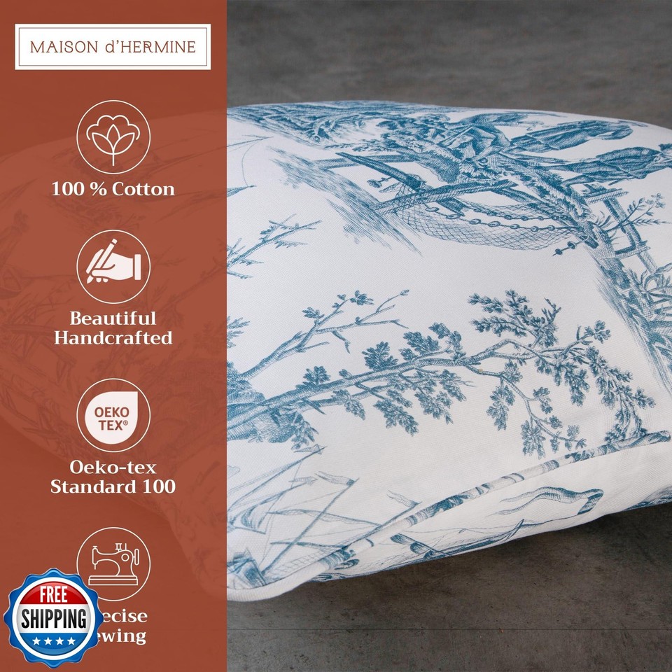 Maison d' Hermine Decorative Pillow Covers 20x20 Inch Square 100% | eBay