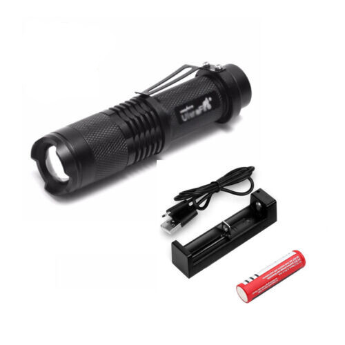 Ultra Fire 10W 6500K LED 1000LM Single Mode Zoomable Walking Flashlight ...