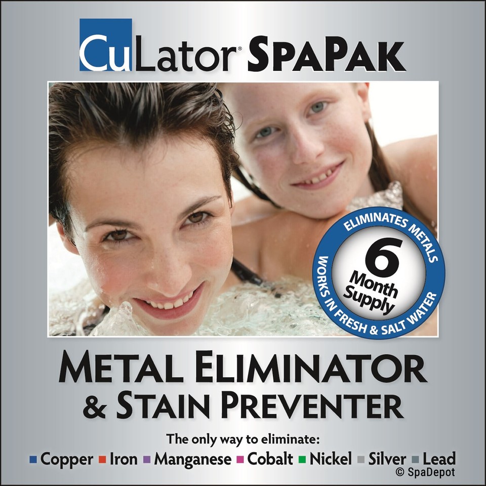 CuLator Spa-Pak 6-Month Hot Tub Metal Eliminator & Stain Preventer w ...
