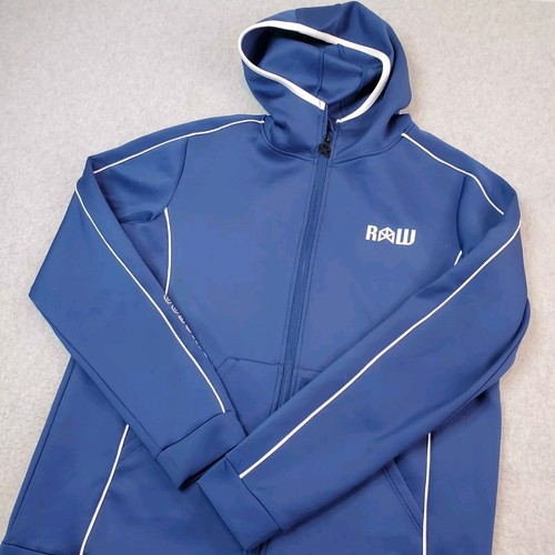 Raw Gear Hoodie Jacket Mens Med Blue Athletic Track Gym Sporty Full Zip ...