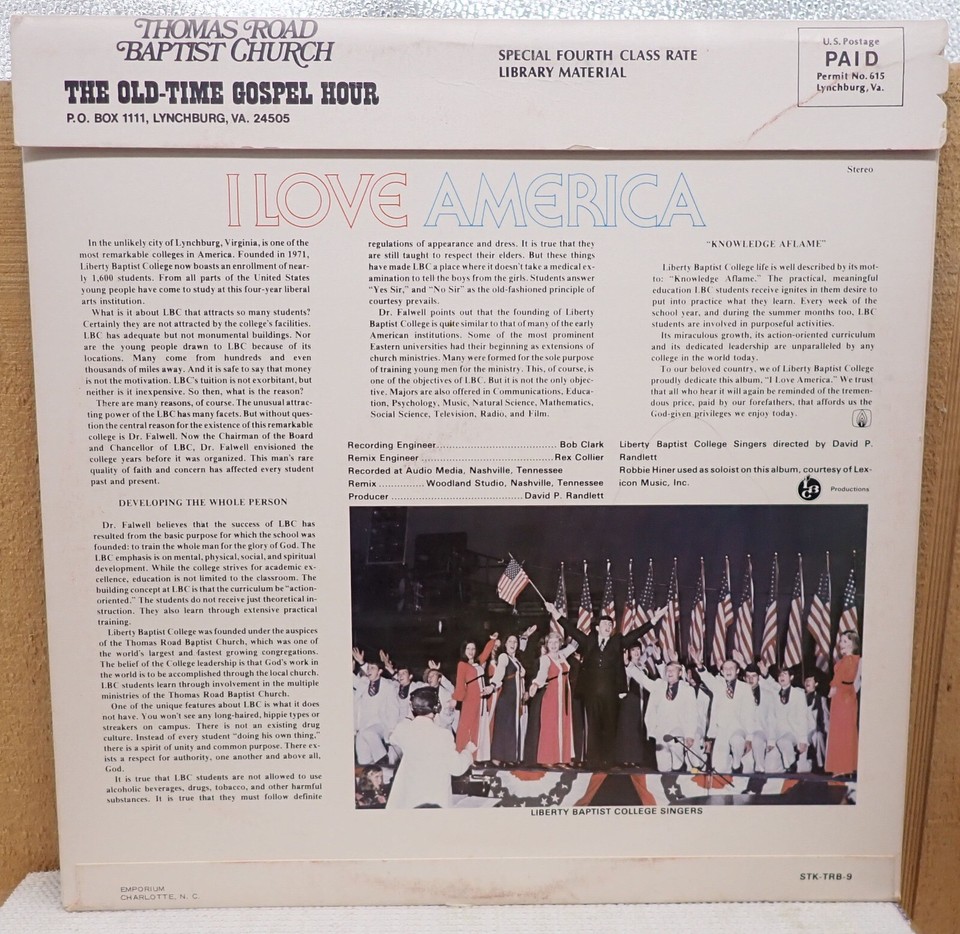 I Love America - A Liberty Baptist College Musical Extravaganza - LBC ...