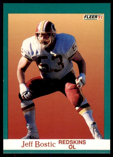 1991 Fleer Jeff Bostic . Washington Redskins #382 | eBay