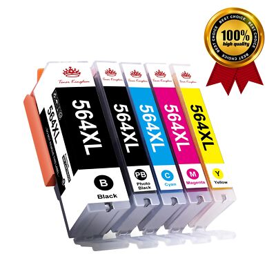 5 Pack 564XL Ink Set For HP DeskJet 3520 3521 3522 3524 OfficeJet 4610 ...