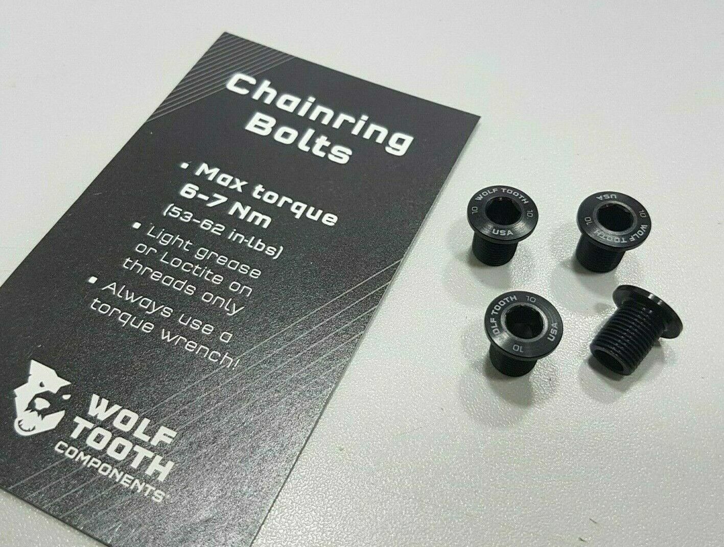 Wolftooth Set of 4 Chainring Bolts for M8 threaded chainrings 10mm Long ...
