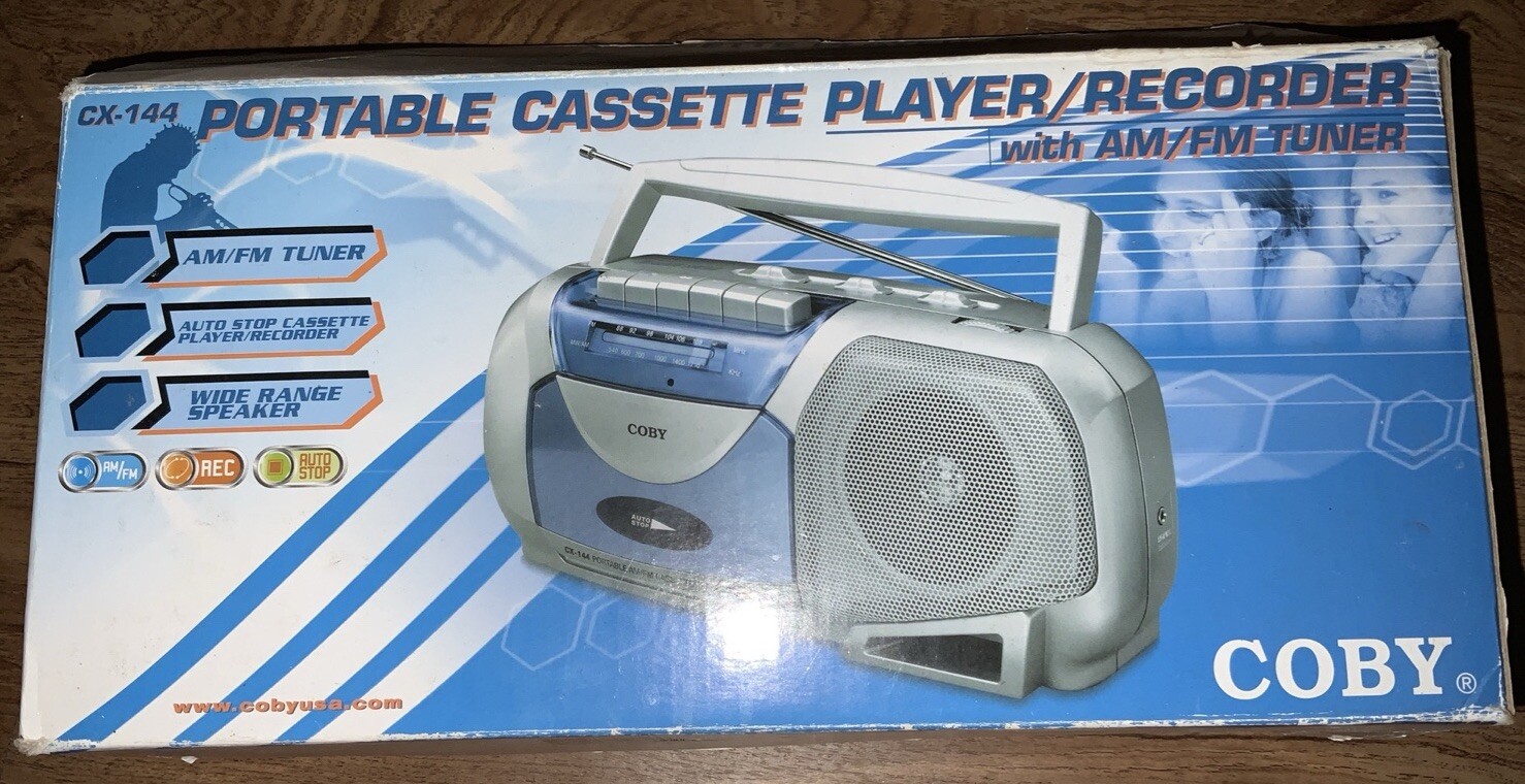 Coby Portable Cassette Player/recorder With AM/FM Tuner Model CX144 ...