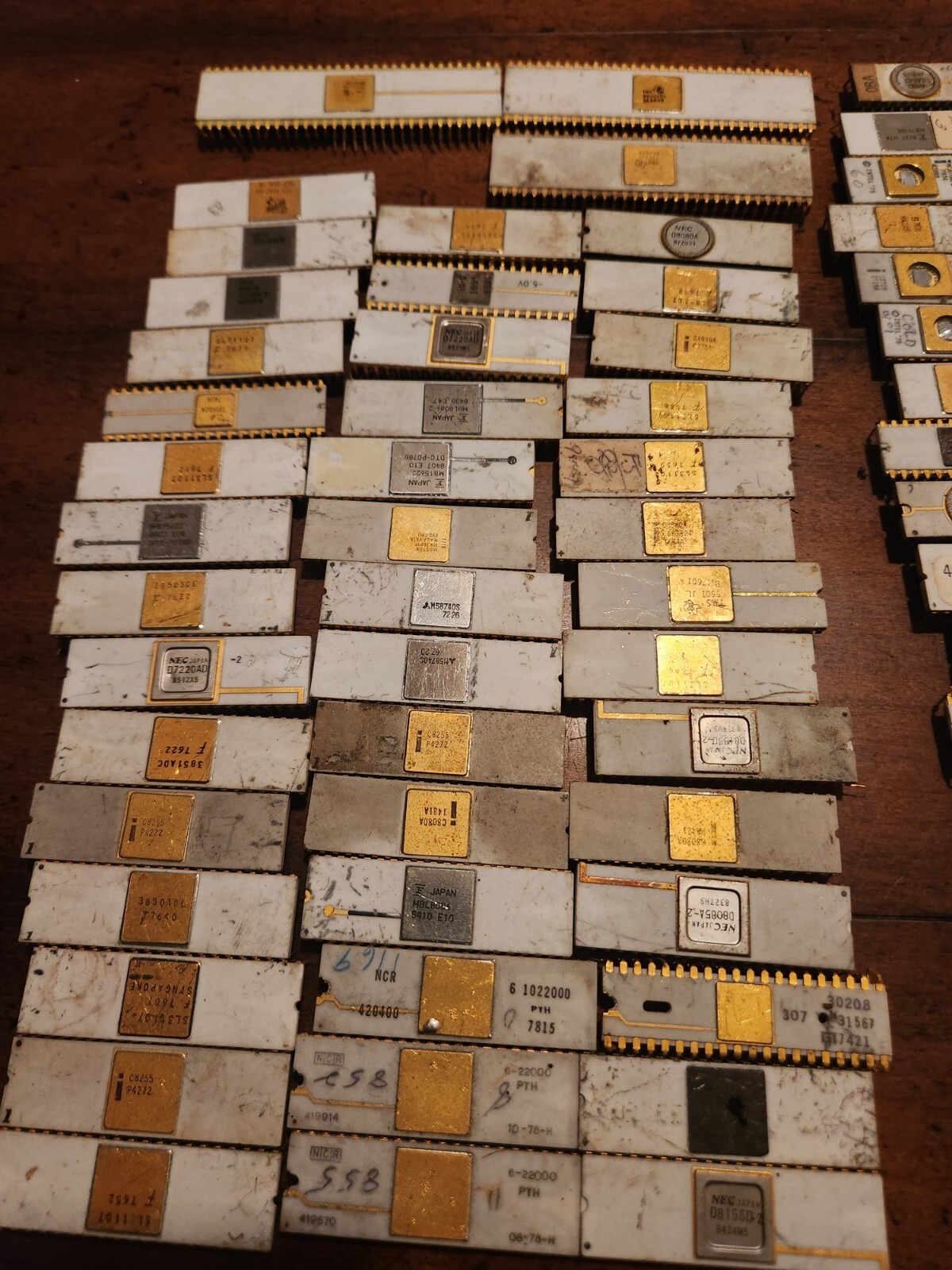 Huge Vintage Rare White Ceramic IC Chip E Prom Gold Processor CPU Lot ...