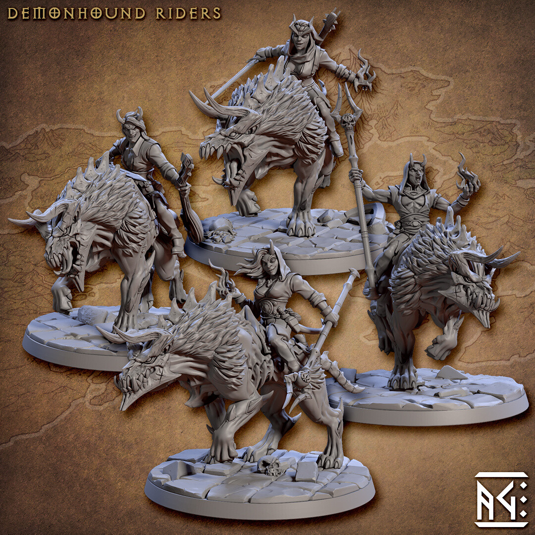 Baal Demonhound Riders Tiefling Warg Worg Miniature | D&D DnD | | eBay