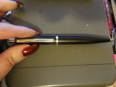 Sheaffer White Dot Black Ball Pen--chrome trim-push button style | eBay