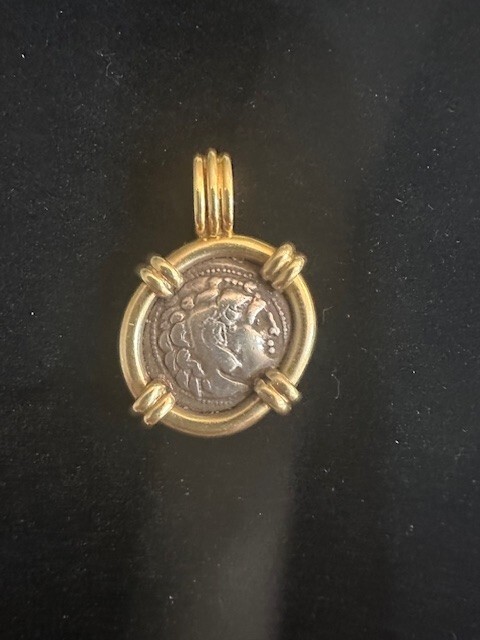 Authentic Ancient Alexander Coin Pendant set in 18kt Gold, 18 grams | eBay