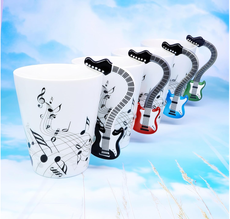 Guitar Coffee Mug Novelty Musician Gift 13.5 oz Guitar Cup for Music ...