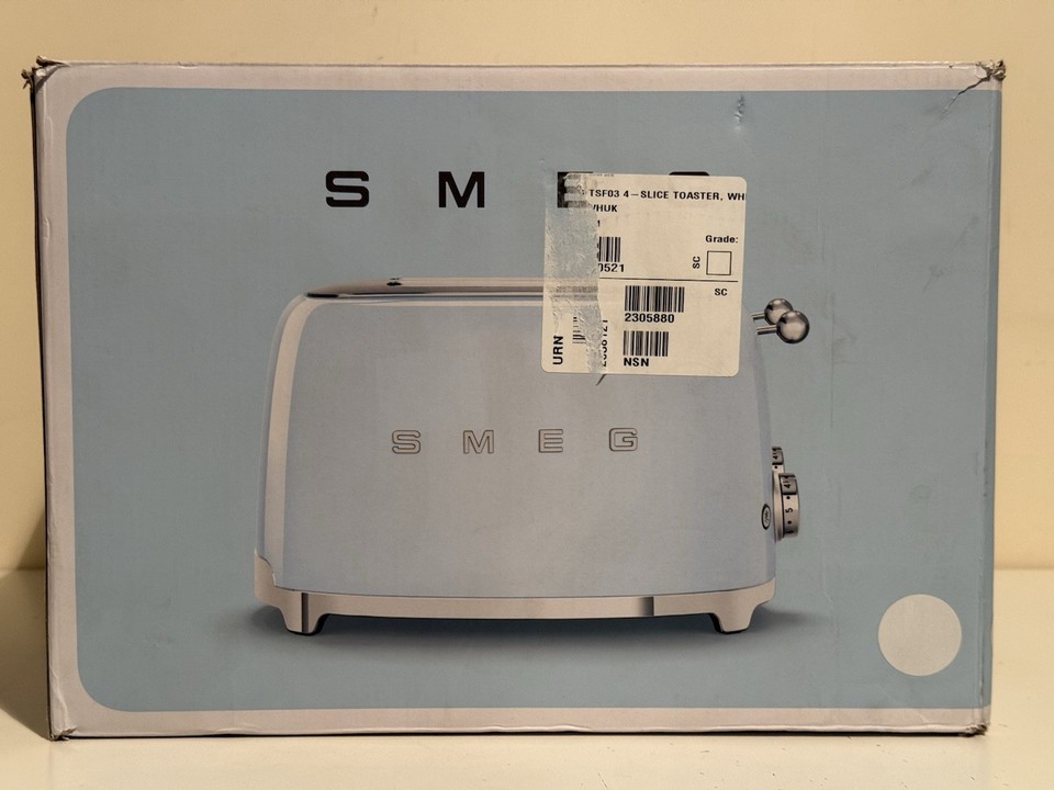 SMEG 50's Style Four Slice 4 Slot Toaster 3 Cooking Functions Auto Pop ...