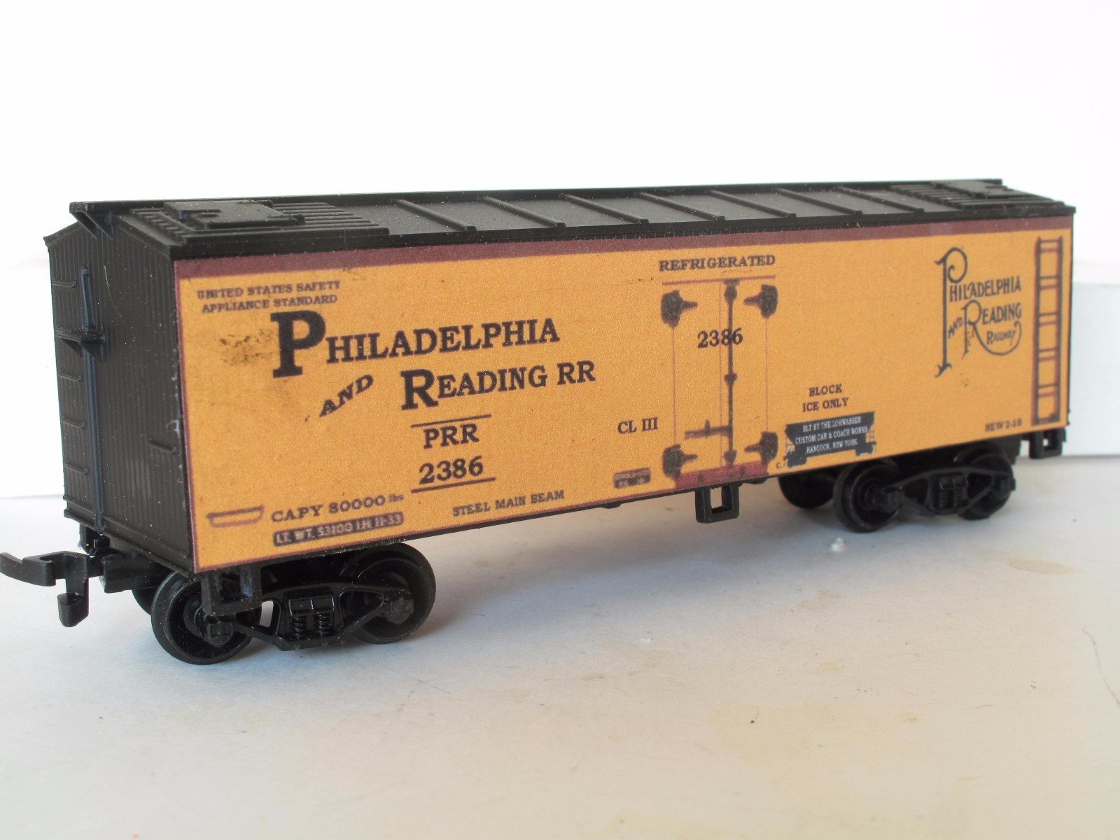 HO CUSTOM LETTERED PHILADELPHIA & READING RR BOXCAR REEFER AVAIL IN O ...