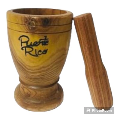 Puerto Rico Wood Mortar & Pestle Pilon Madera X Large - Boricua Rican ...