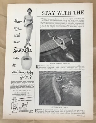 Stopette deodorant 1954 print ad 50s vintage illus art retro fashion ...