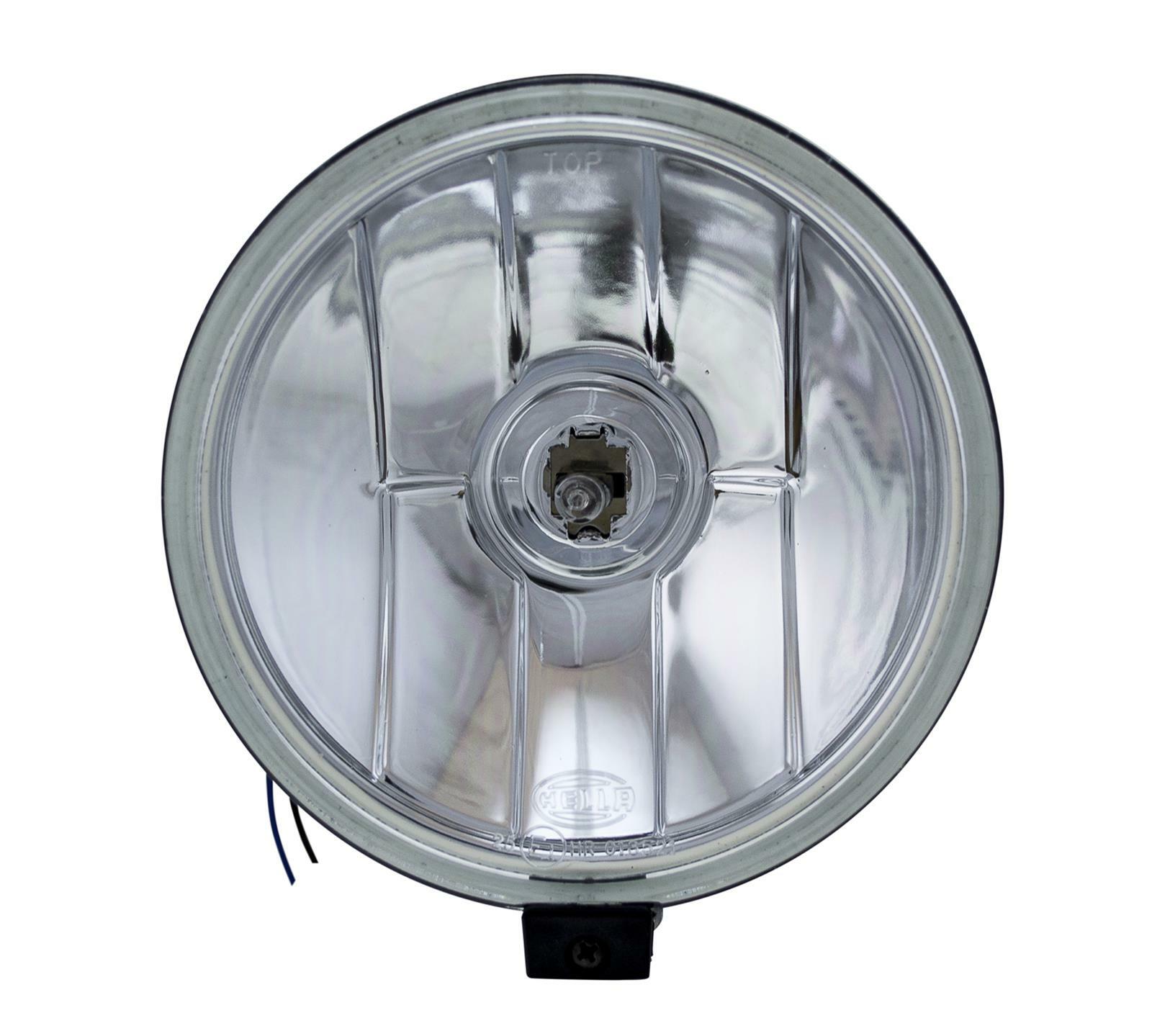 HELLA 500FF ROUND DRIVING LAMP LIGHTS KIT CLEAR LENS WITH BLACK HOUSING ...