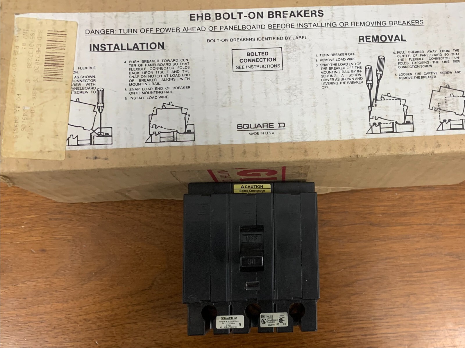 Square D EHB34030 30A 3 Pole Miniature Circuit Breaker New in Box ...