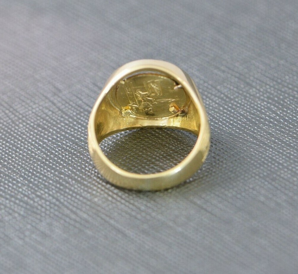 Greek Style Coin Ring 18K YG Replica of Alexander Stater 1960, Size 6 ...