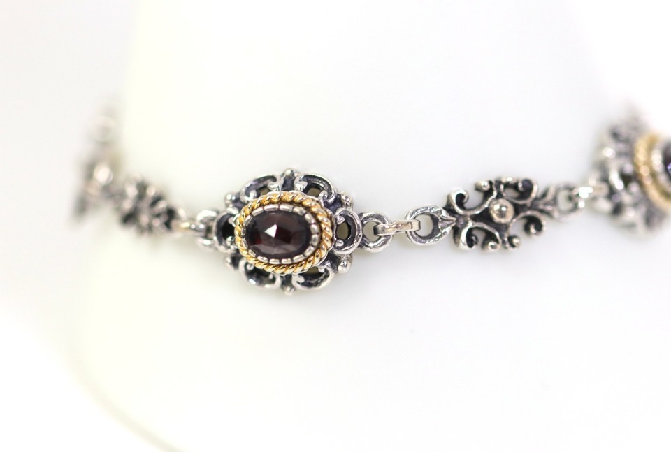 Vintage Tracht 835 B Silver Bracelet Garnet Gold Plating, L: 18Cm | eBay