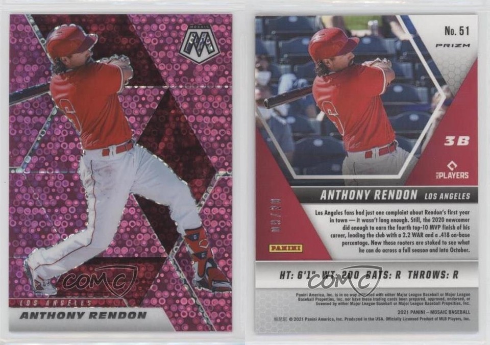 2021 Panini Mosaic Quick Pitch Pink Mosaic Prizm 9/20 Anthony Rendon ...