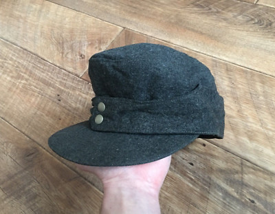 Vintage Original German Military M43 Visor Hat Field Cap Wool Grey 56 ...