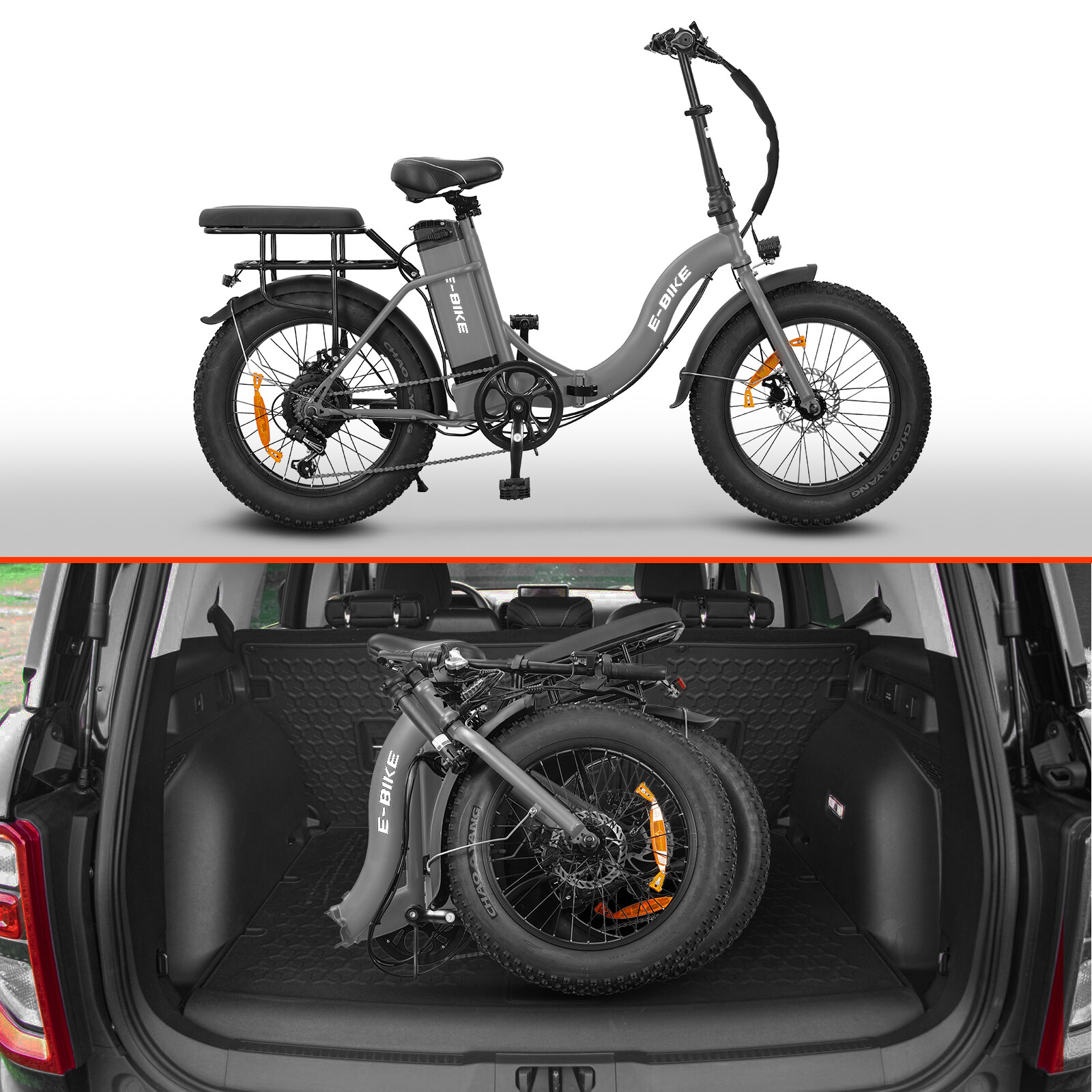 e bike For Adults 20" 750W Electric Folding E Bike Fat Tire City ...