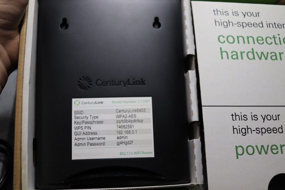 CenturyLink Technicolor C1100T DSL VDSL2 Modem 802.11n WiFi Wireless ...