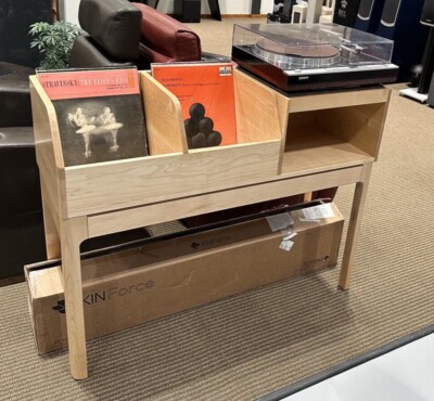 Hand Crafted Solid Maple Vinyl Storage Turntable Stand W/Isolated Stone ...