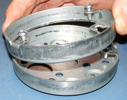 Southwire 57111, 4" x 1/2", Steel, Round, Pan Box Extension Ring, 1 pc ...