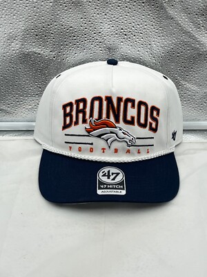 Denver Broncos NFL '47 White TT Roscoe Hitch Rope Snapback Adjustable ...